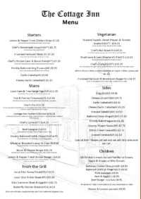 Menus - The Cottage Inn