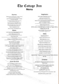 Menus - The Cottage Inn