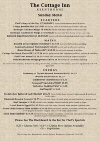 Menus - The Cottage Inn