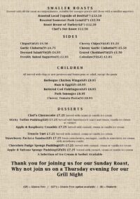 Menus - The Cottage Inn