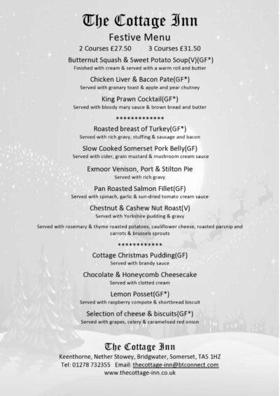 Menus - The Cottage Inn